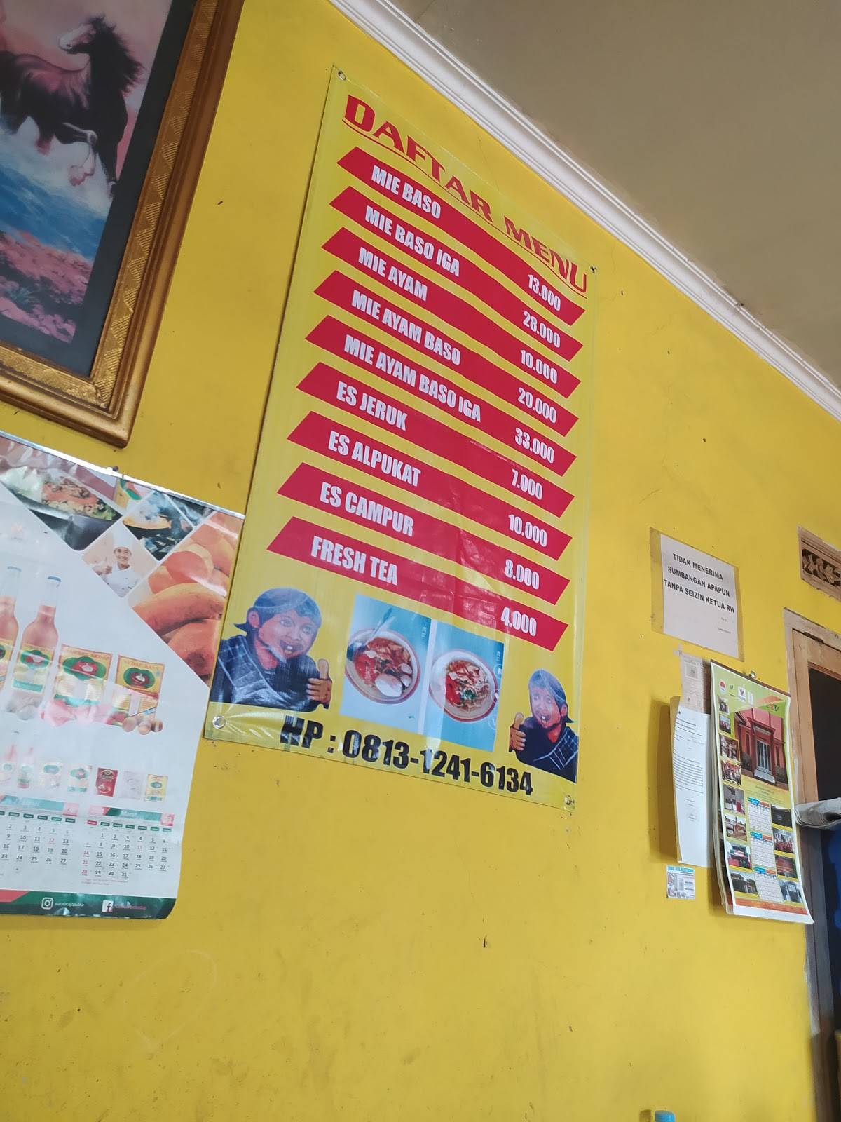 Carta del restaurante Baso Iga Ojolali, Katapang