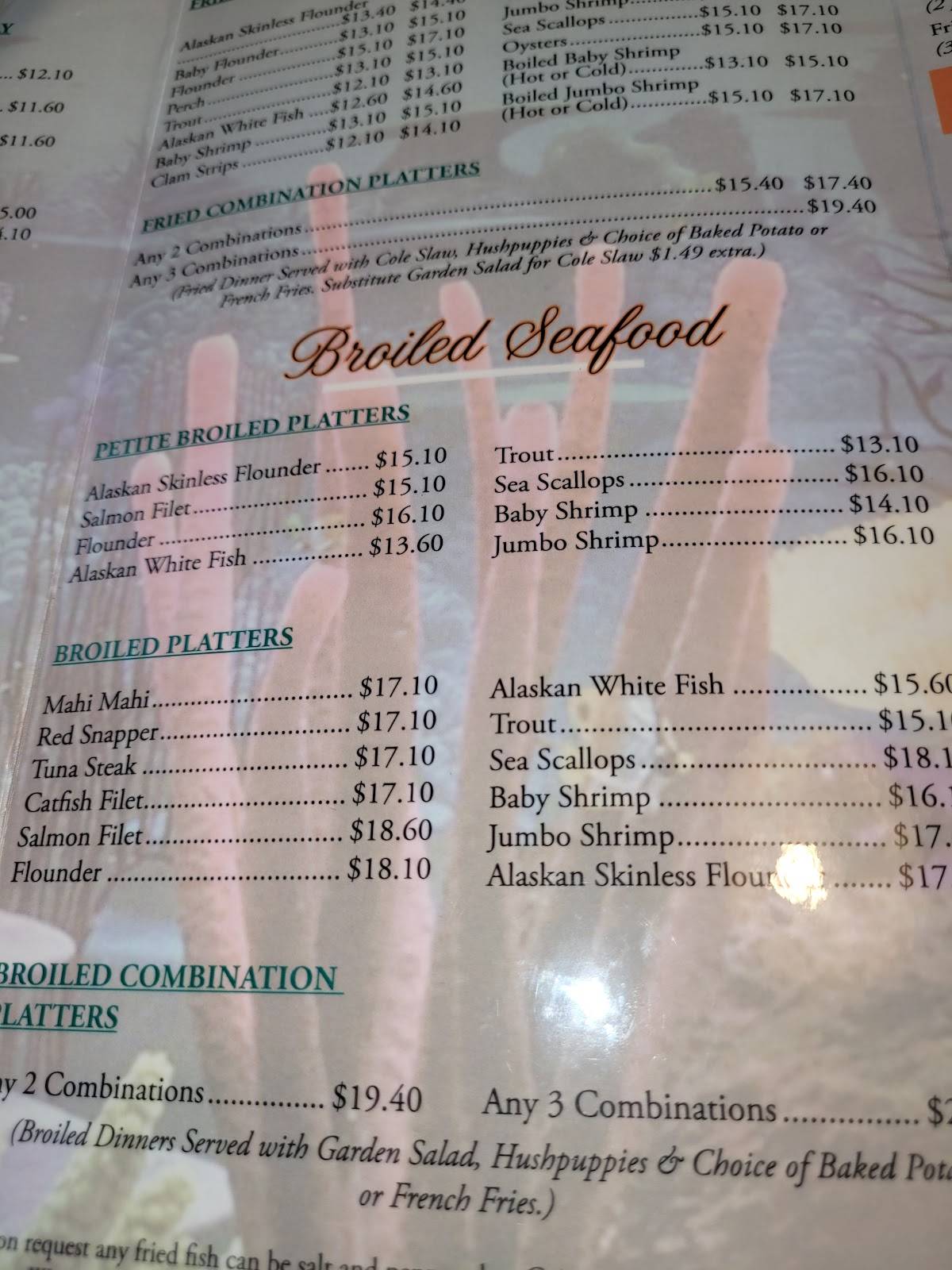 Menu at Bay Breeze Seafood restaurant, Sanford
