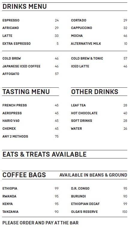 Carta del restaurante Bean There Coffee Company - Milpark JHB ...