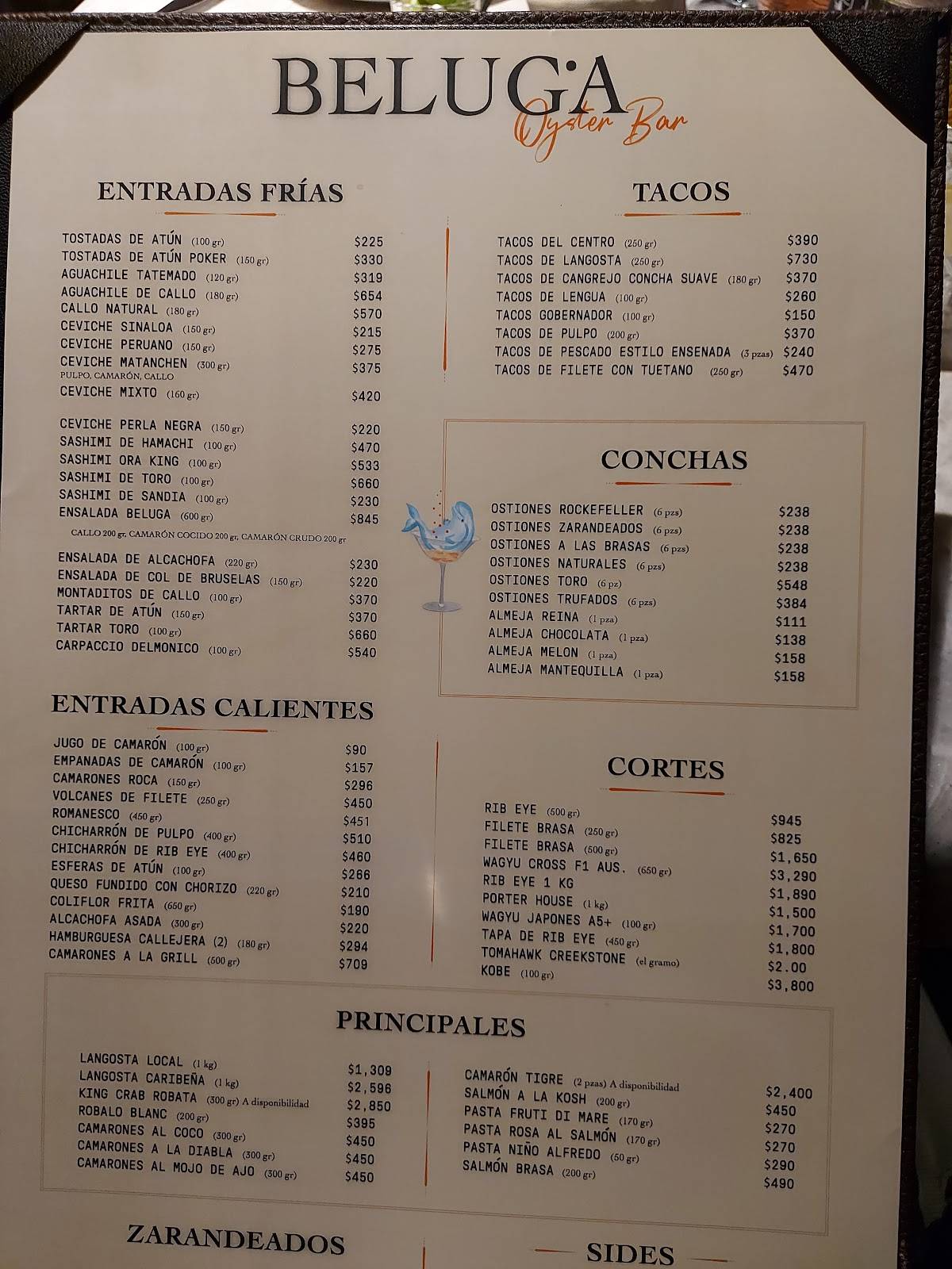 Carta del restaurante Beluga Polanco, Ciudad del México, Av. Pdte. Masaryk 120 Chapultepec ...