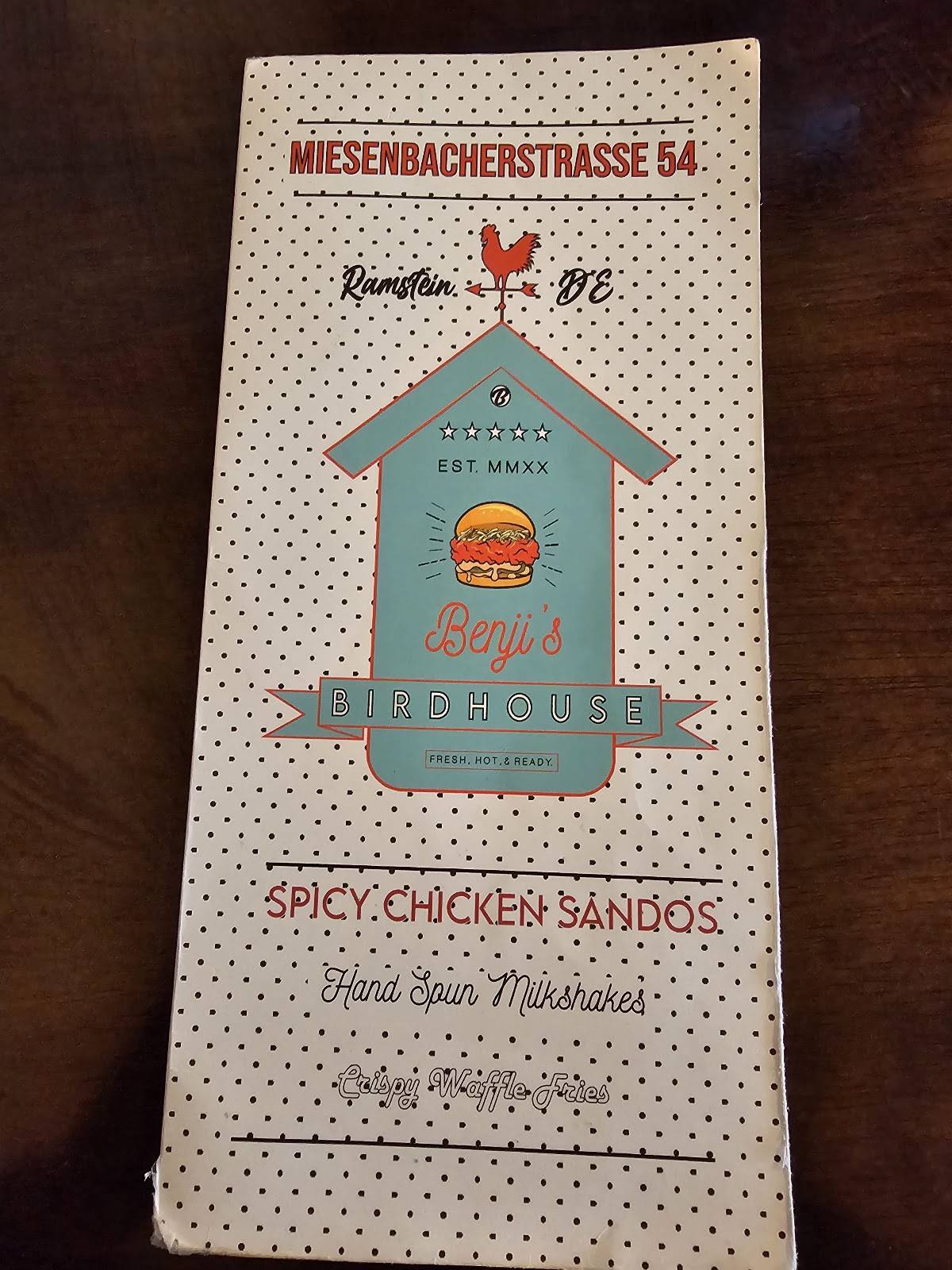 Speisekarte von Benji's Birdhouse restaurant, Ramstein-Miesenbach
