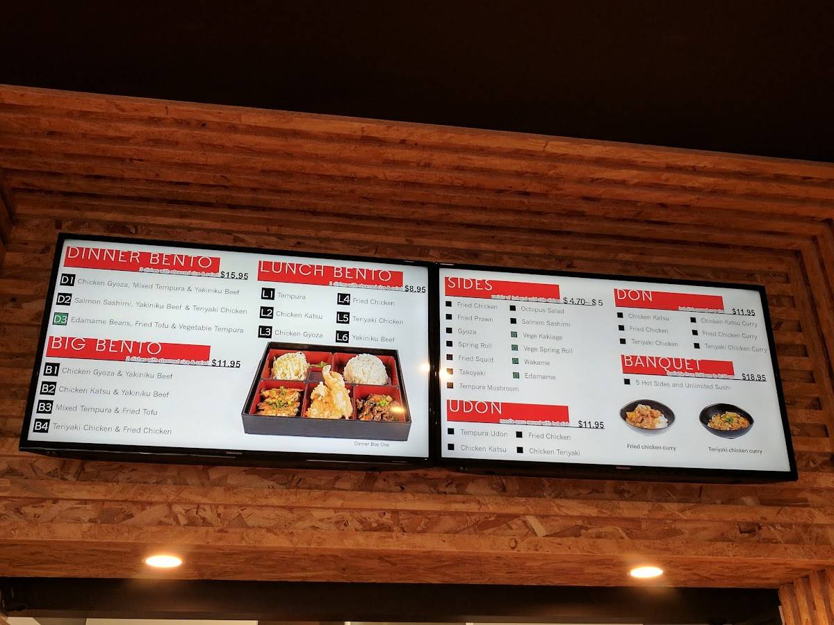 Menu at Bento Box restaurant, Burnie