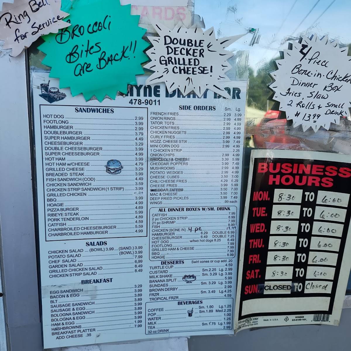 Menu at Betsy Layne Dairy Bar, Betsy Layne