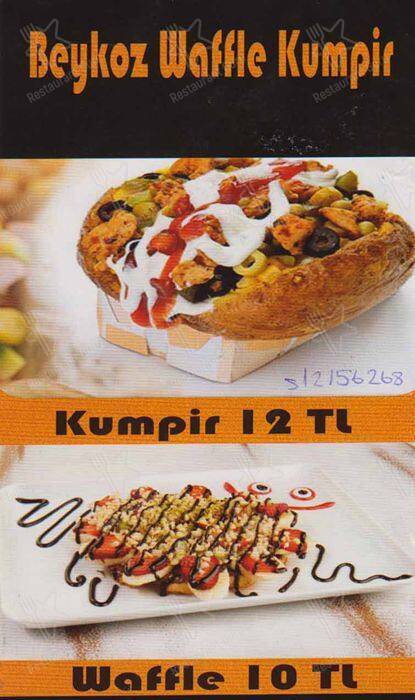 Menu at Beykoz Waffle Kumpir, Istanbul