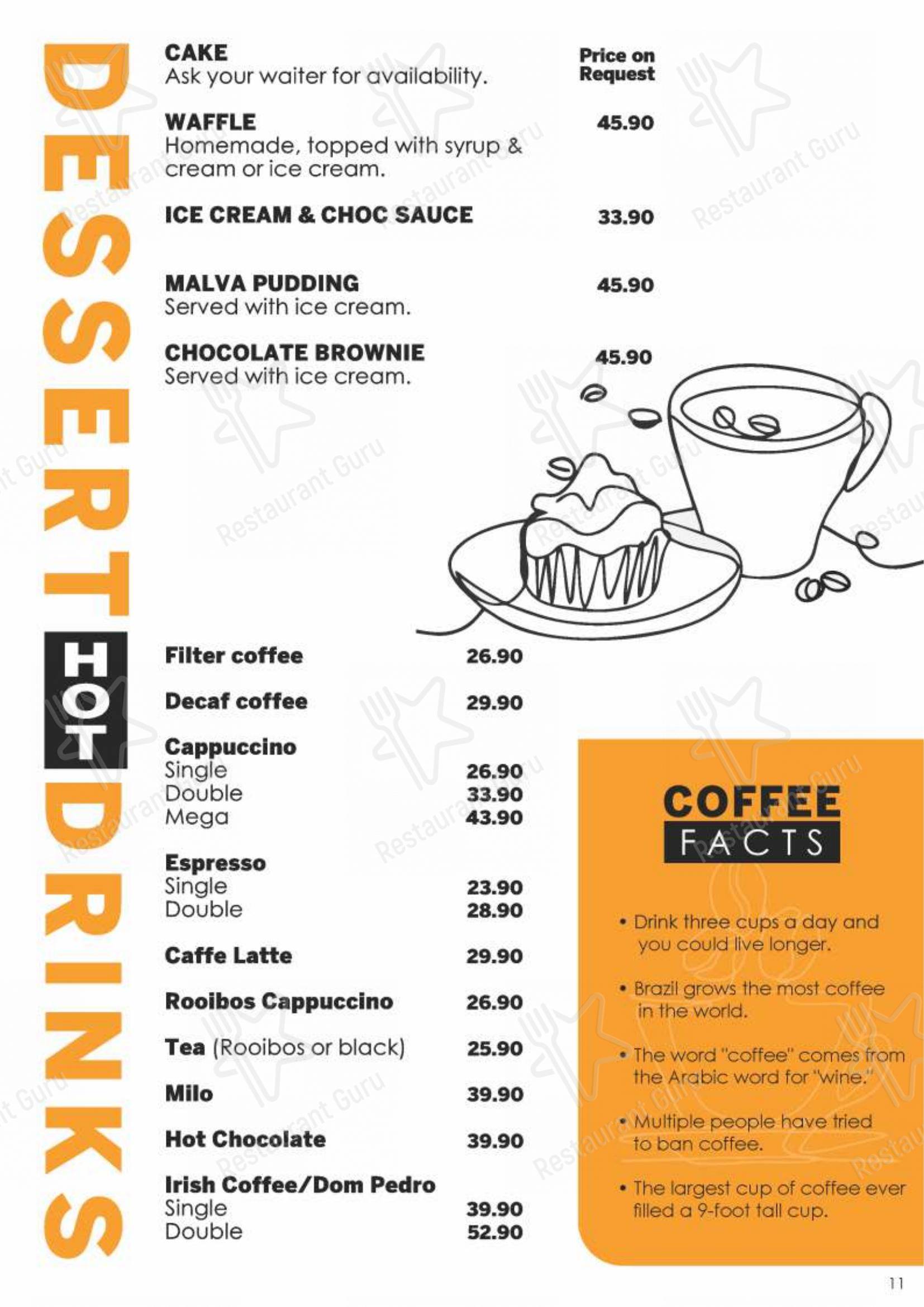 Menu at Bi-Lo Restaurant & Ladies Bar, Upington