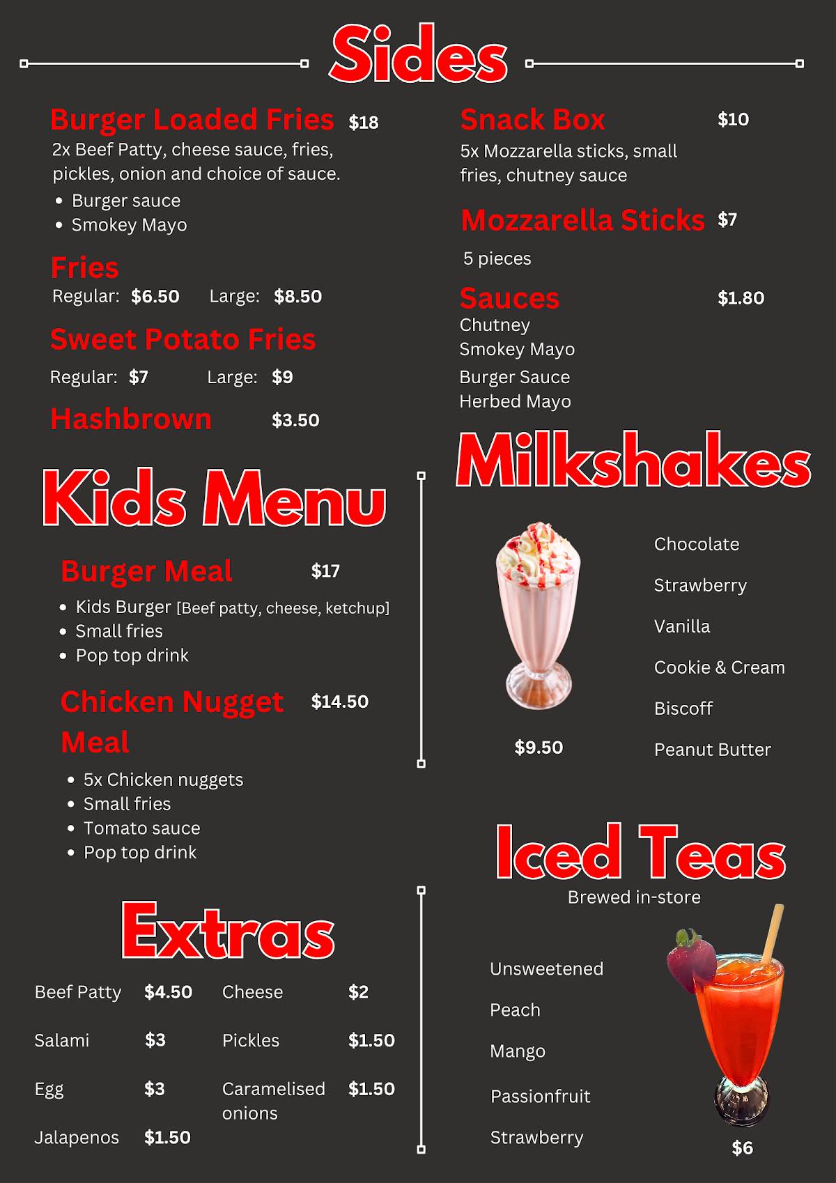 Menu at Big Booley's Cafe, Beckenham