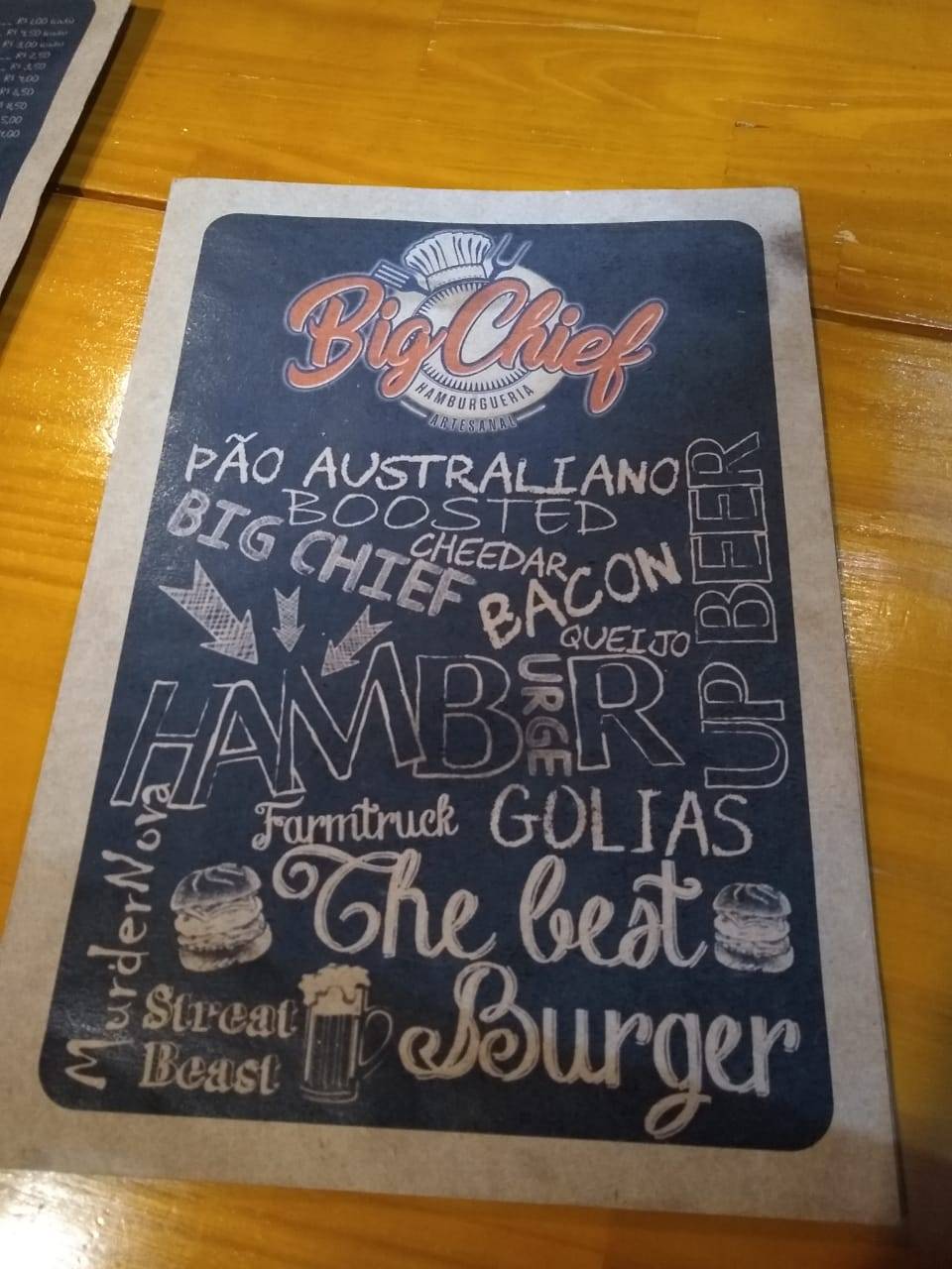 Menu at Big Chief Hamburgueria pub & bar, Cajamar