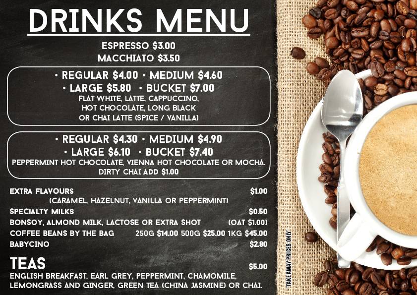 Menu at Billy Baxters restaurant, Penrith