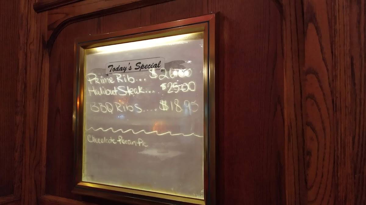 Menu at Billy Reed's Palm Springs restaurant, Palm Springs