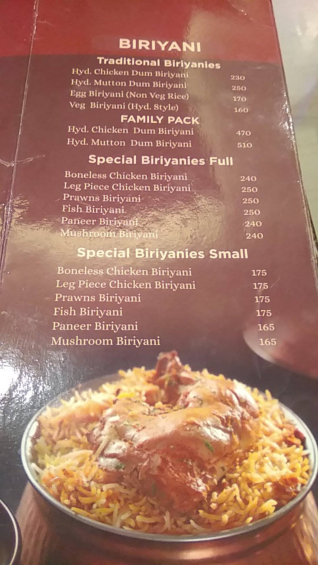 Menu at Biryani Zest, ITPL, Whitefield, Hyderabadi Dum Biryani ...