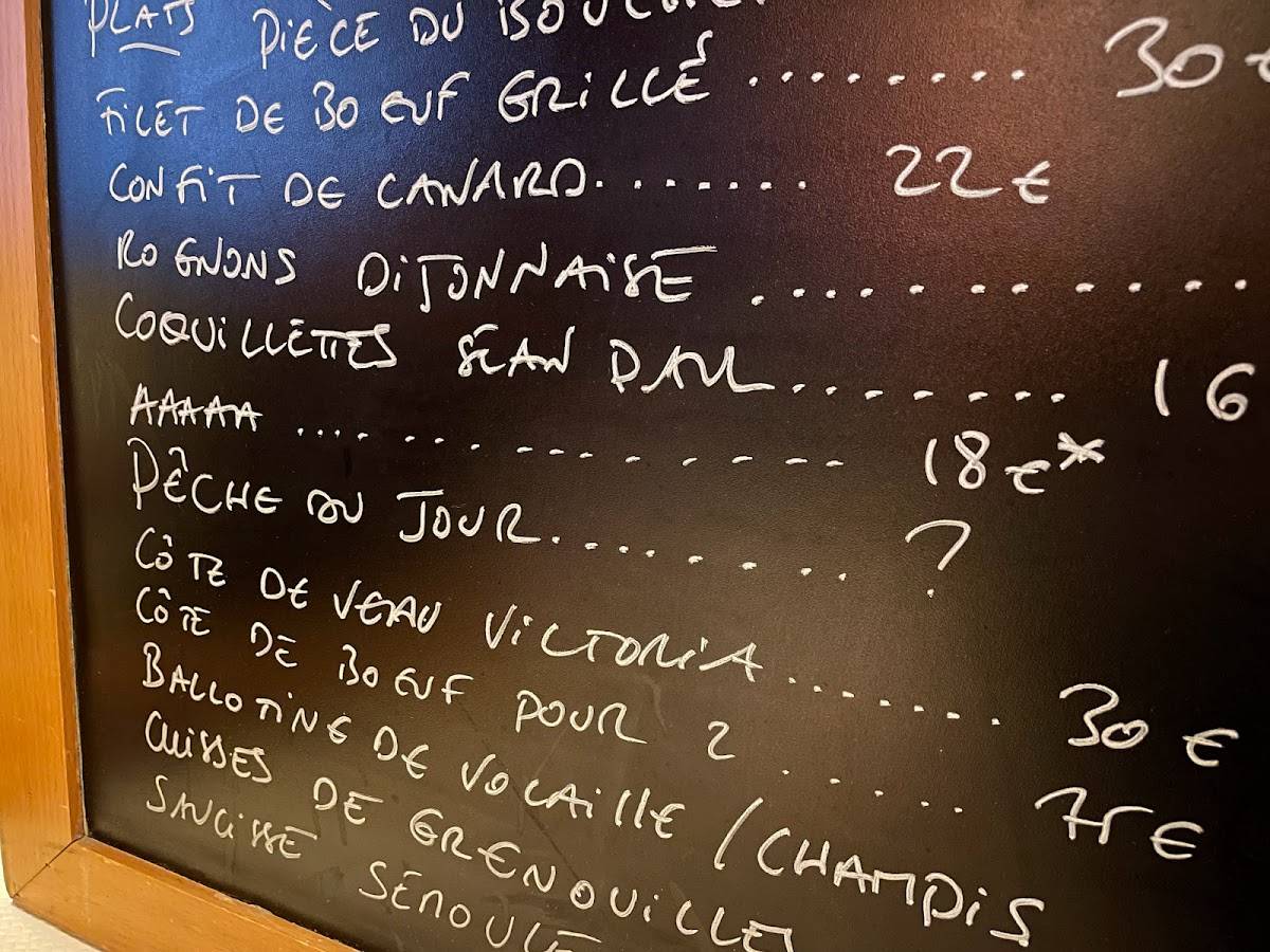 Menu au Bistrot Paul Chêne restaurant, Paris, 123 rue lauriston