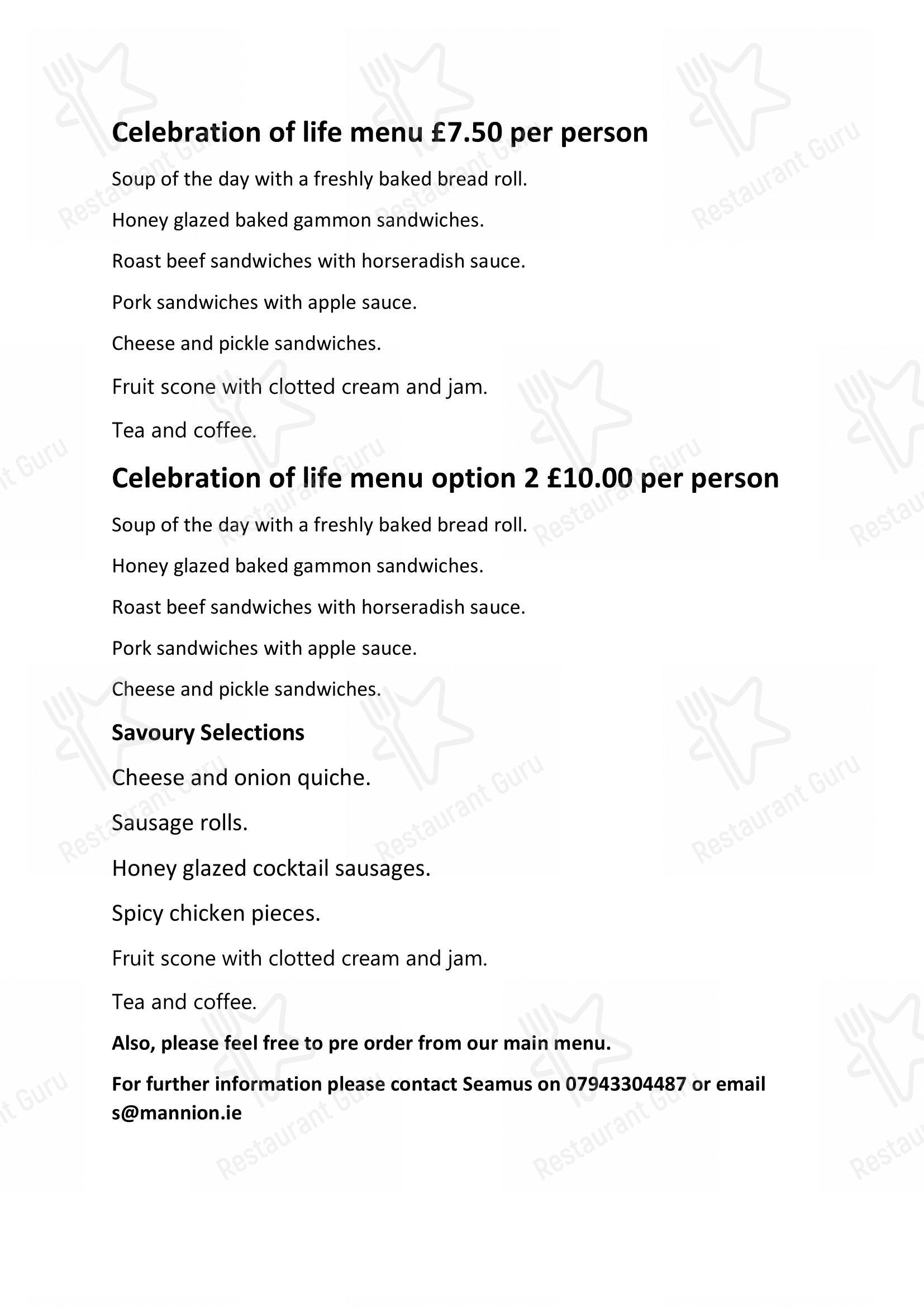 Menu at The Black-a-Moor Inn pub & bar, Ripon