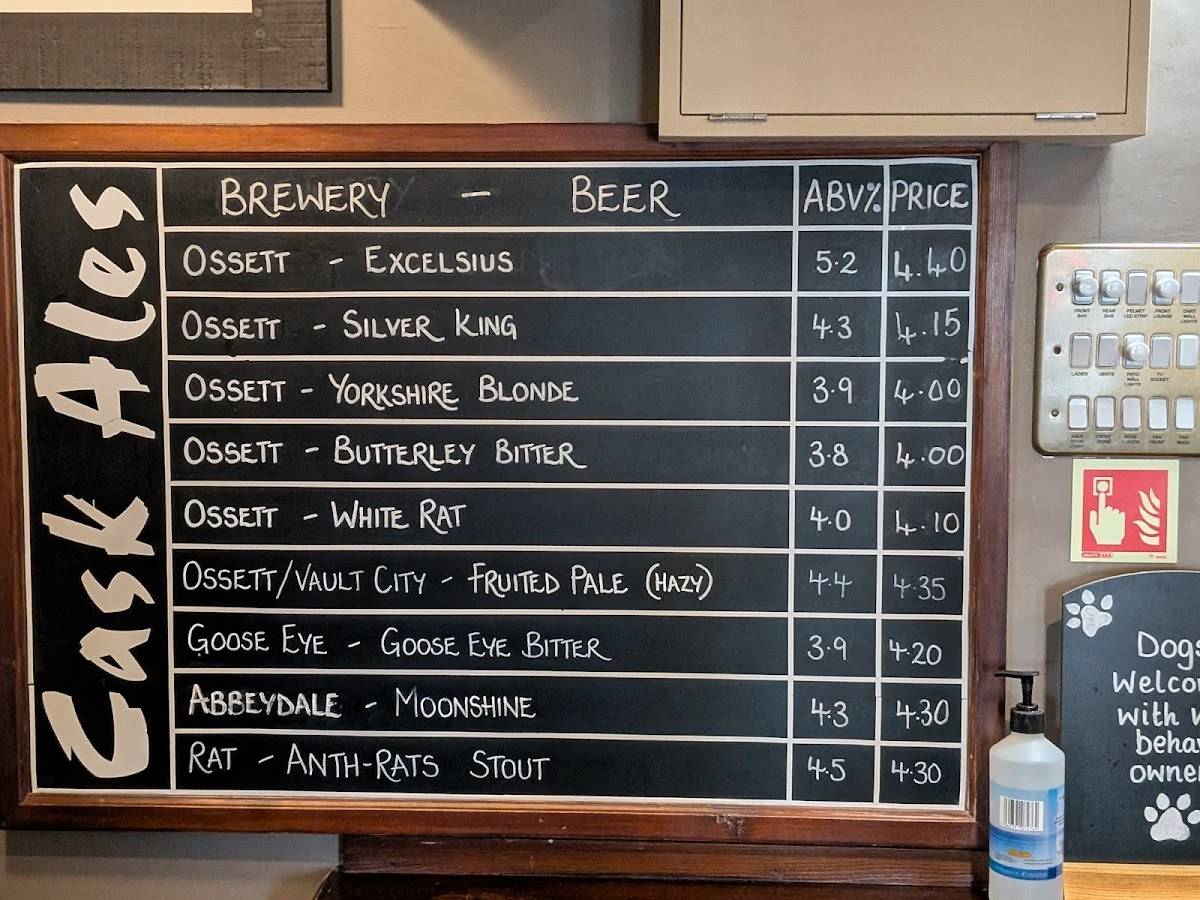Menu at Black Bull pub & bar, Liversedge, 37 Halifax Rd