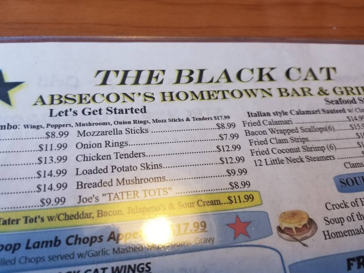 Menu at Black Cat Bar & Grill, Absecon, 1 N Shore Rd