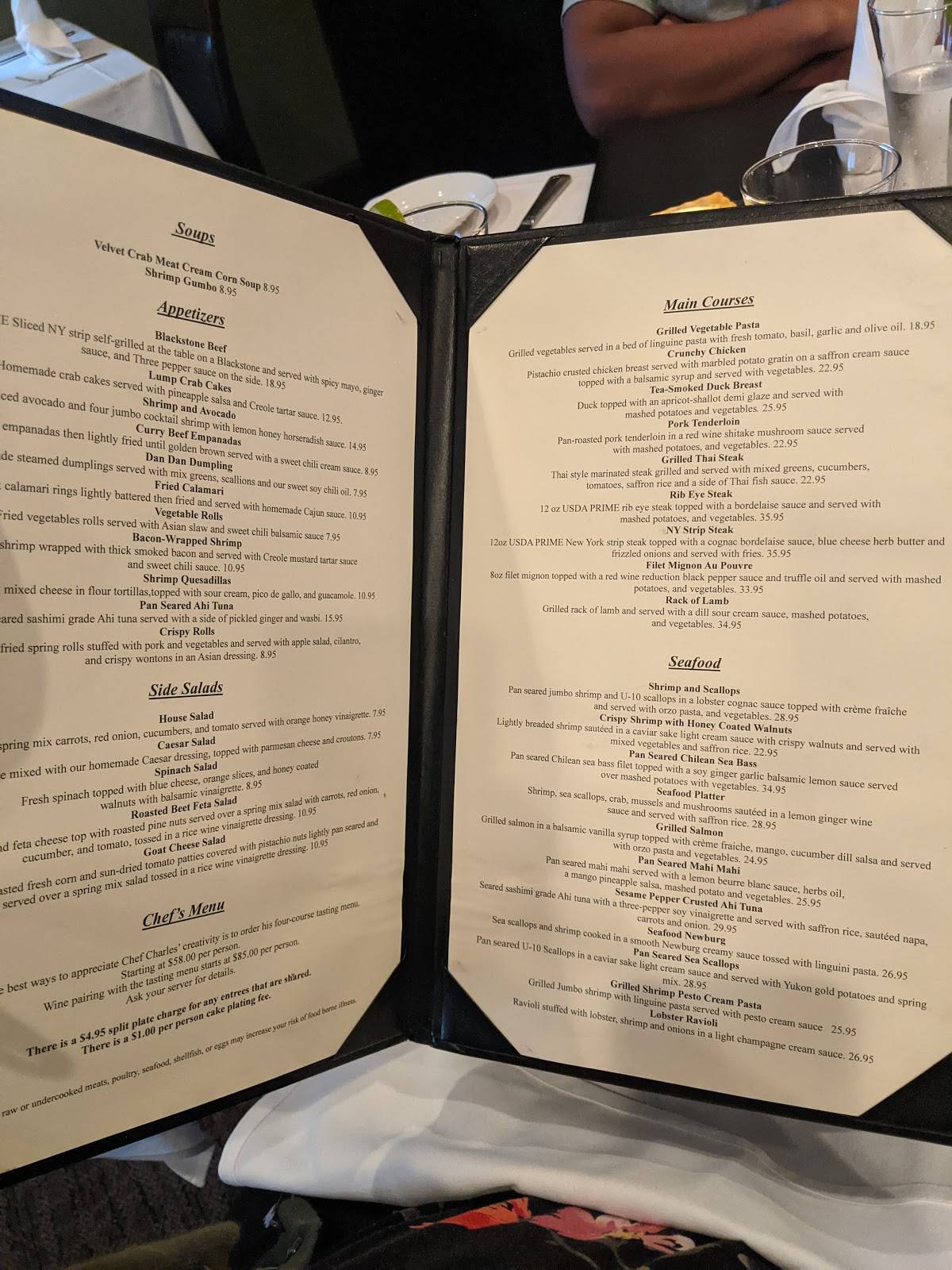 Menu at Blackstone Grille restaurant, Fruit Cove