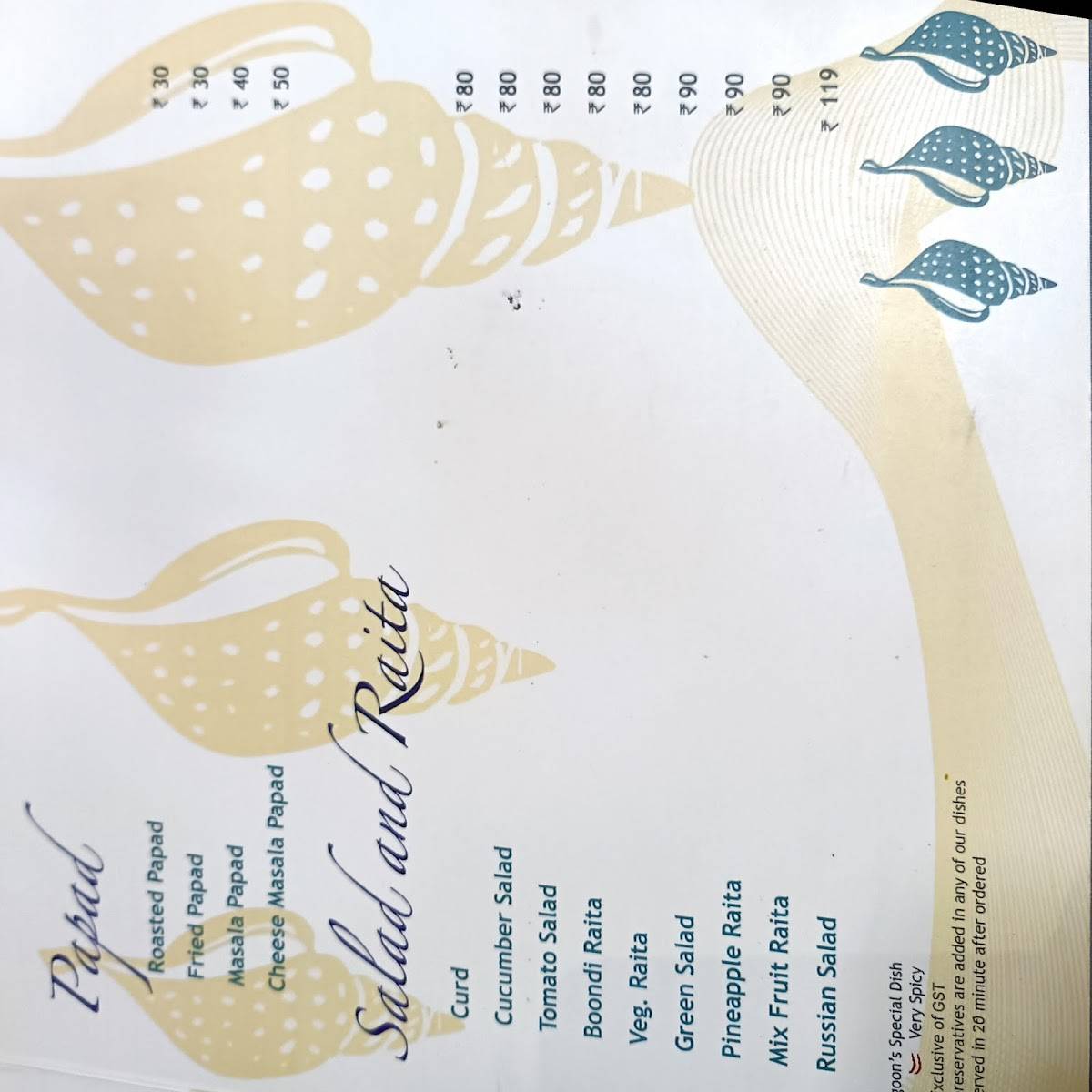 Menu at Blue Lagoon's Restaurant, Vadodara, 75M7+7VJ