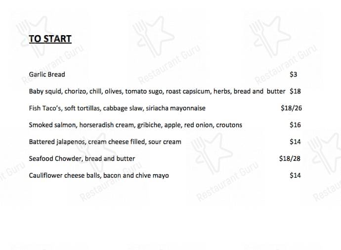 Menu at Blue Ox Steakhouse, Kalamunda, 6/6 Haynes St