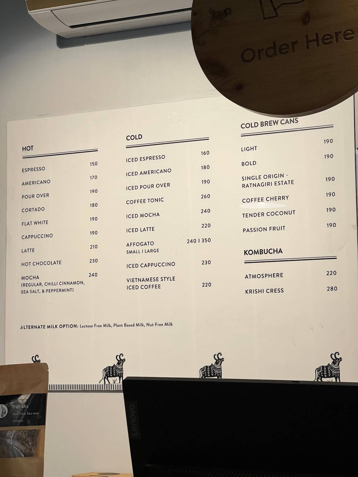 Menu at Blue Tokai Coffee Roasters GK 1, New Delhi