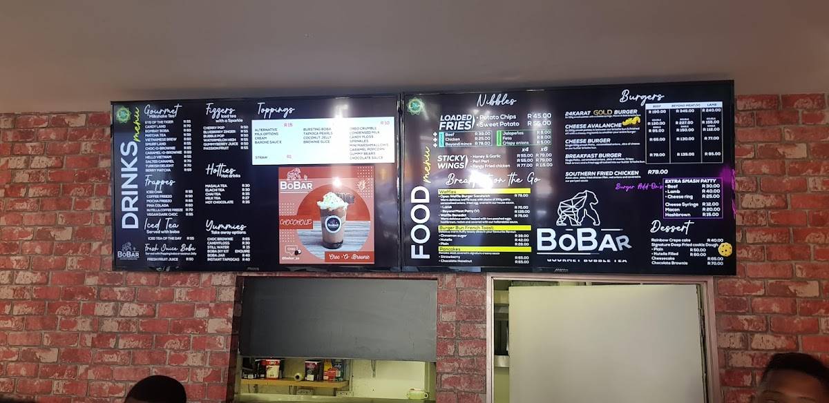 Menu au StarBuds -Florida Road café, Durban