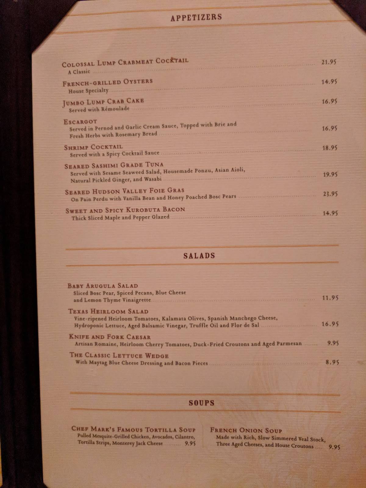 Menu at Bohanan's Prime Steaks and Seafood pub & bar, San Antonio