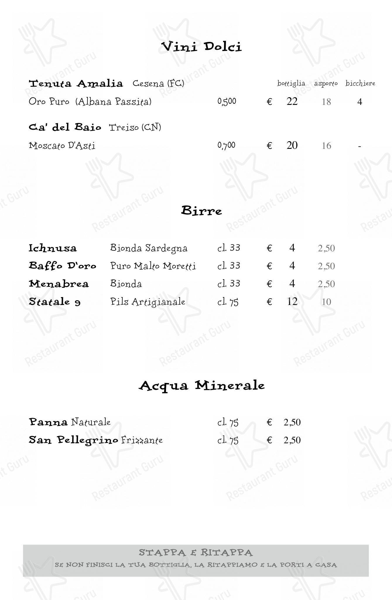 Menu da Osteria Santa Caterina ristorante, Bologna