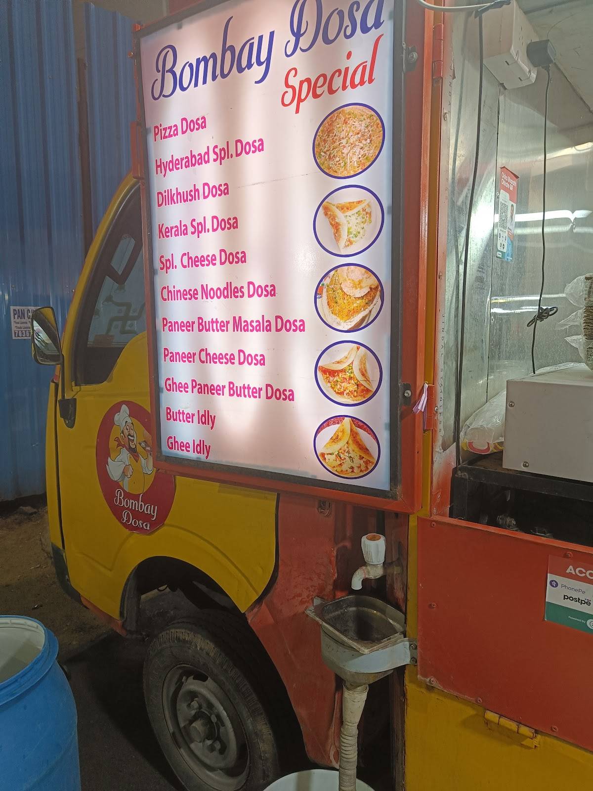 Menu at Bombay Dosa, Secunderabad
