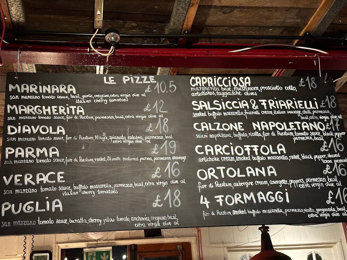 Menu at Bon Vino Maltby restaurant, London
