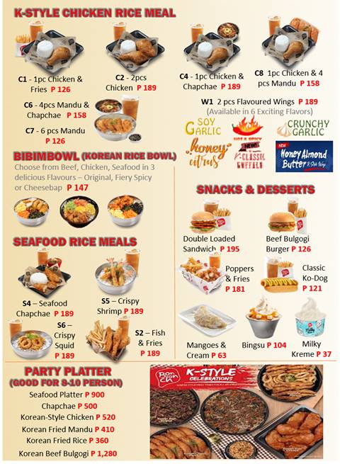 Carta del restaurante Bon Chon, Tuguegarao, 2nd Level SM Center ...