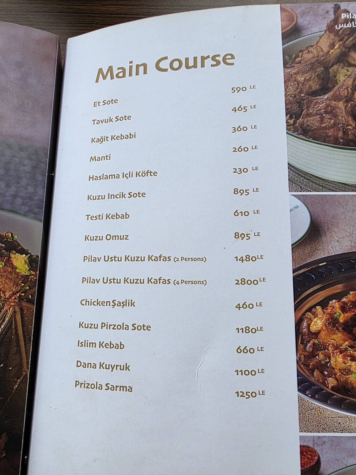 Menu at Bosporus Open Air Mall (Madinaty) restaurant, New Cairo City