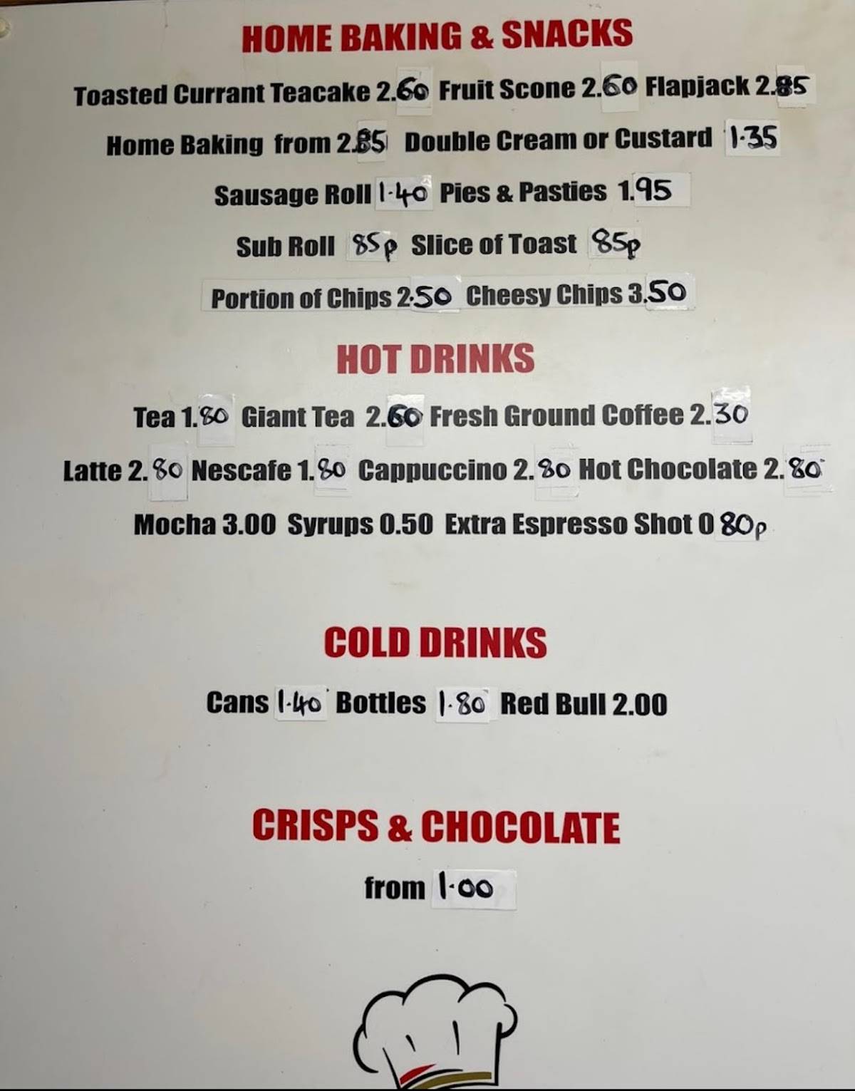 Menu at Tim's Cafe and Take Away at Thorp Arch, Boston Spa