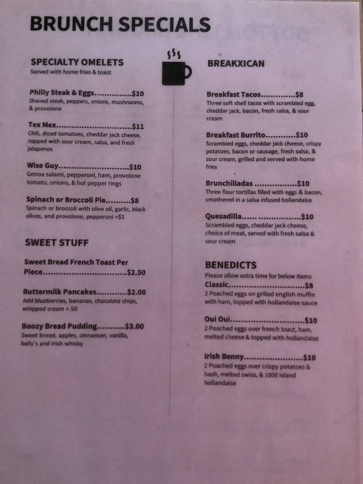 Menu at Bottom Line Bar & Grill, Warwick