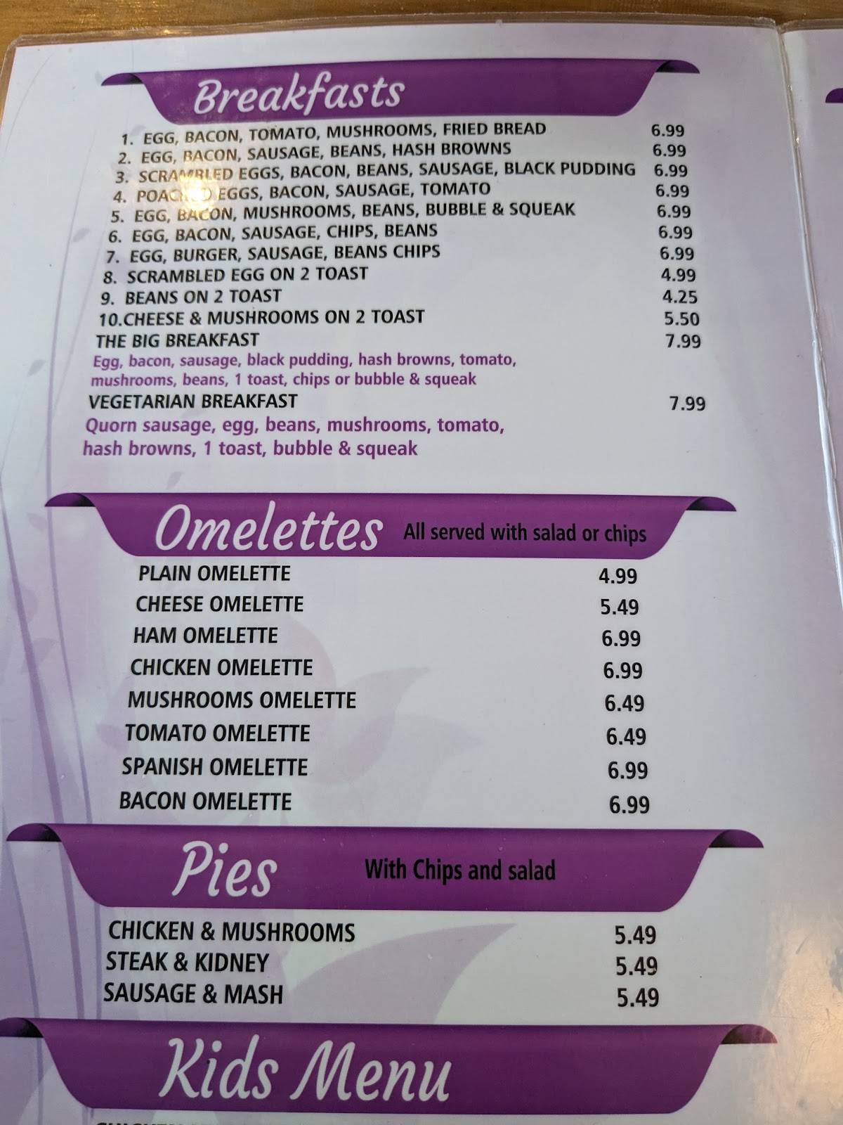 Menu at Breakfast At Tiffany's cafe, Hove, 333 Kingsway
