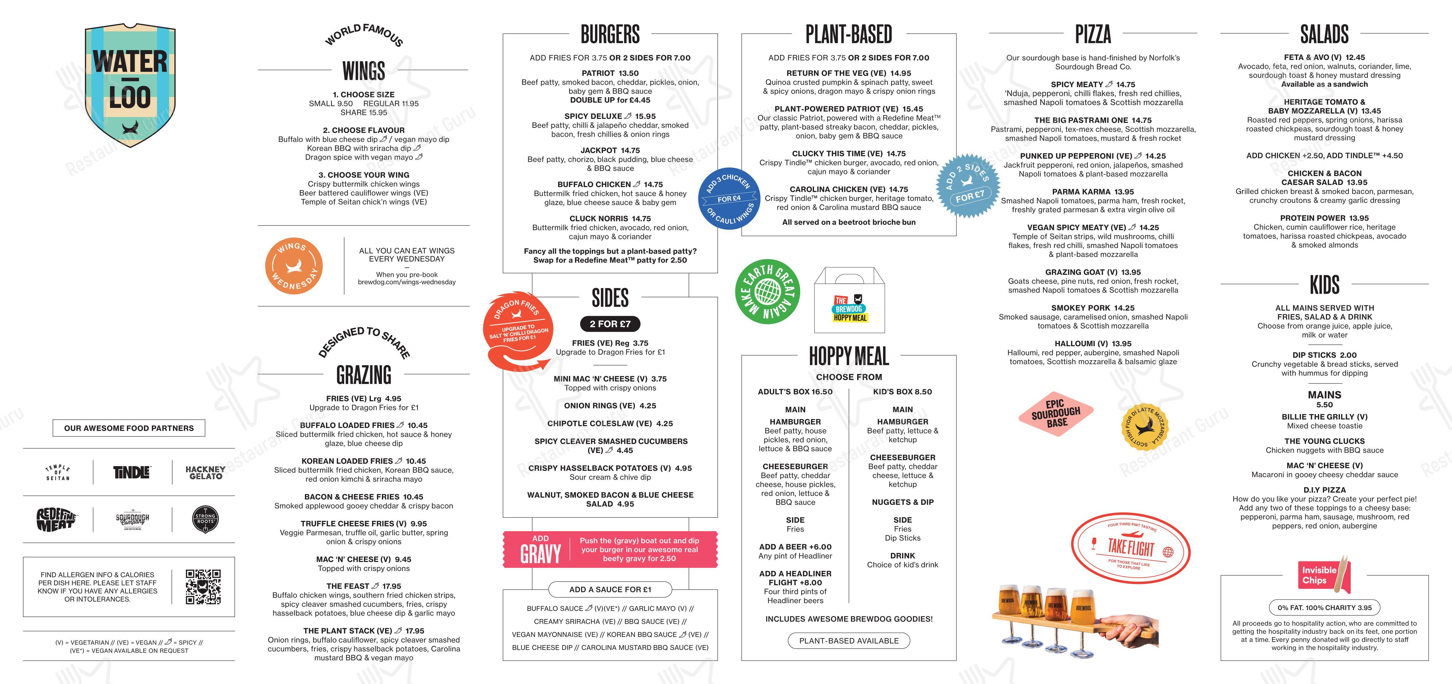 Menu at BrewDog Waterloo restaurant, London, Unit G