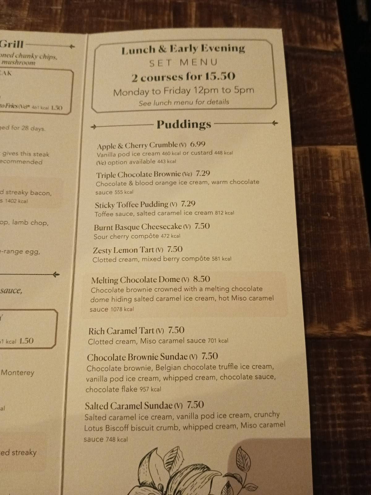 Menu at Bridge Inn pub & bar, Belper