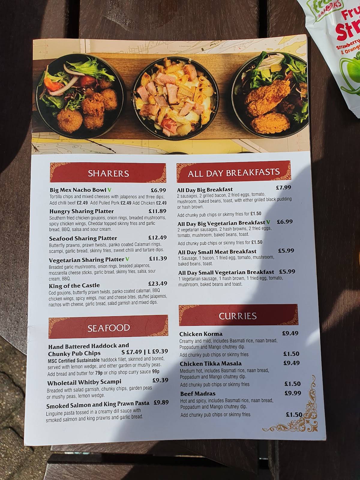 Menu at The Stirling Castle pub & bar, Bridlington