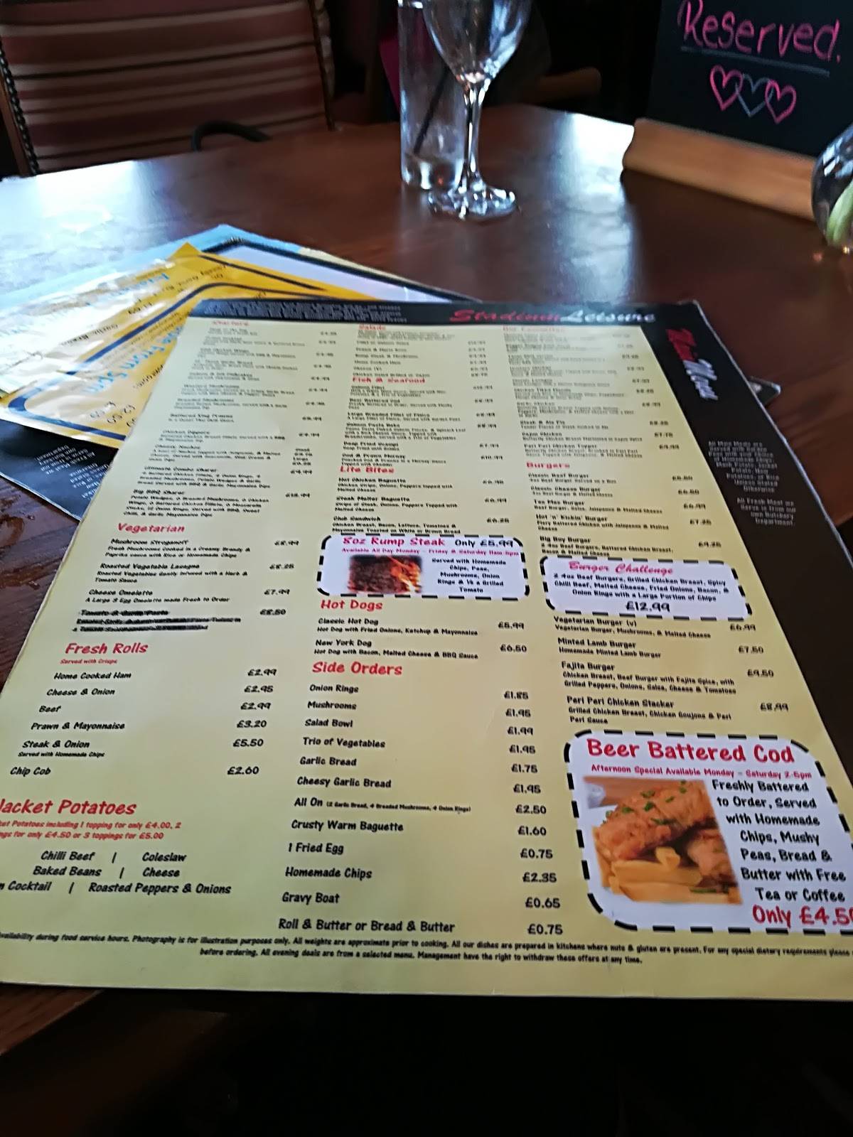 Menu at Brinsley Lodge pub & bar, Brinsley