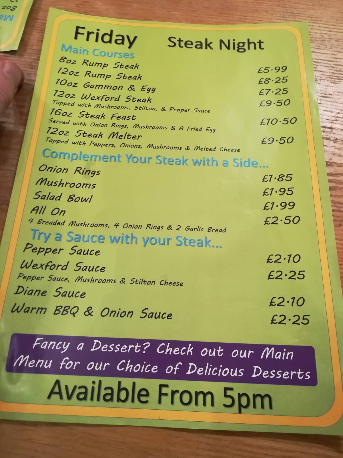 Menu at Brinsley Lodge pub & bar, Brinsley