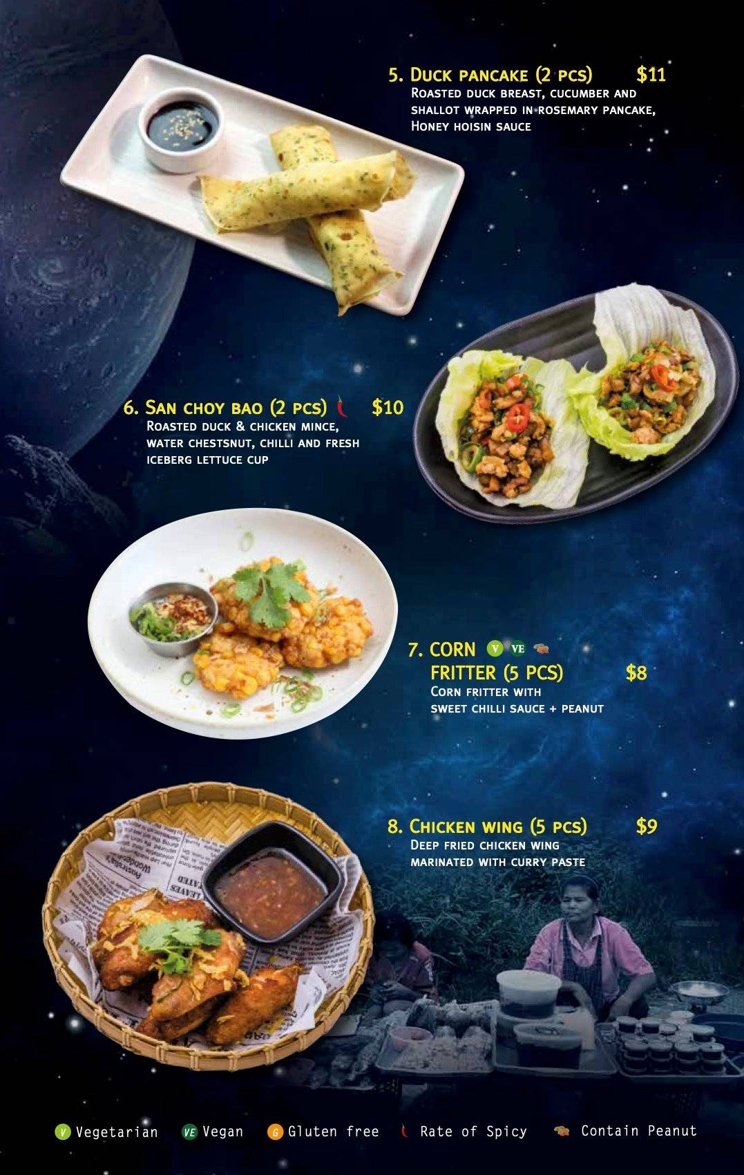 Menu at Pochana restaurant, Brisbane City