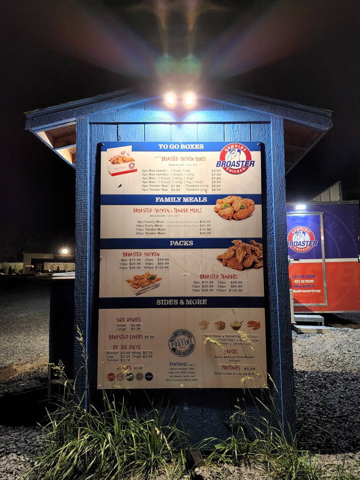Menu at Broaster Chicken Drive-Thru restaurant, Johnson City