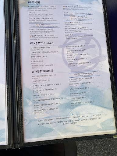 Menu at Zola's on the Water pub & bar, Brookings