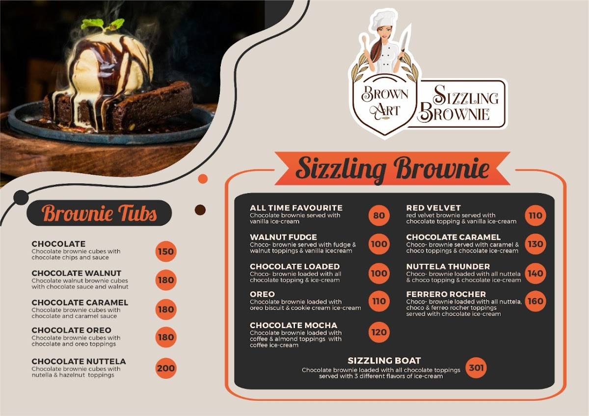Menu at Brown Art- Sizzling Brownie, Gandhinagar