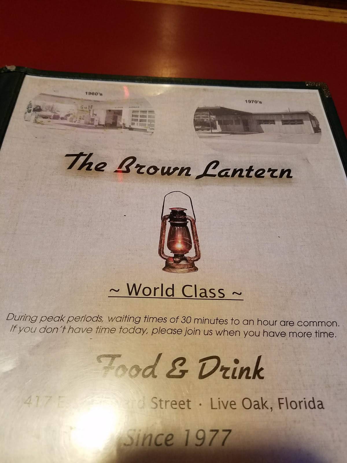 Menu at Brown Lantern restaurant, Live Oak
