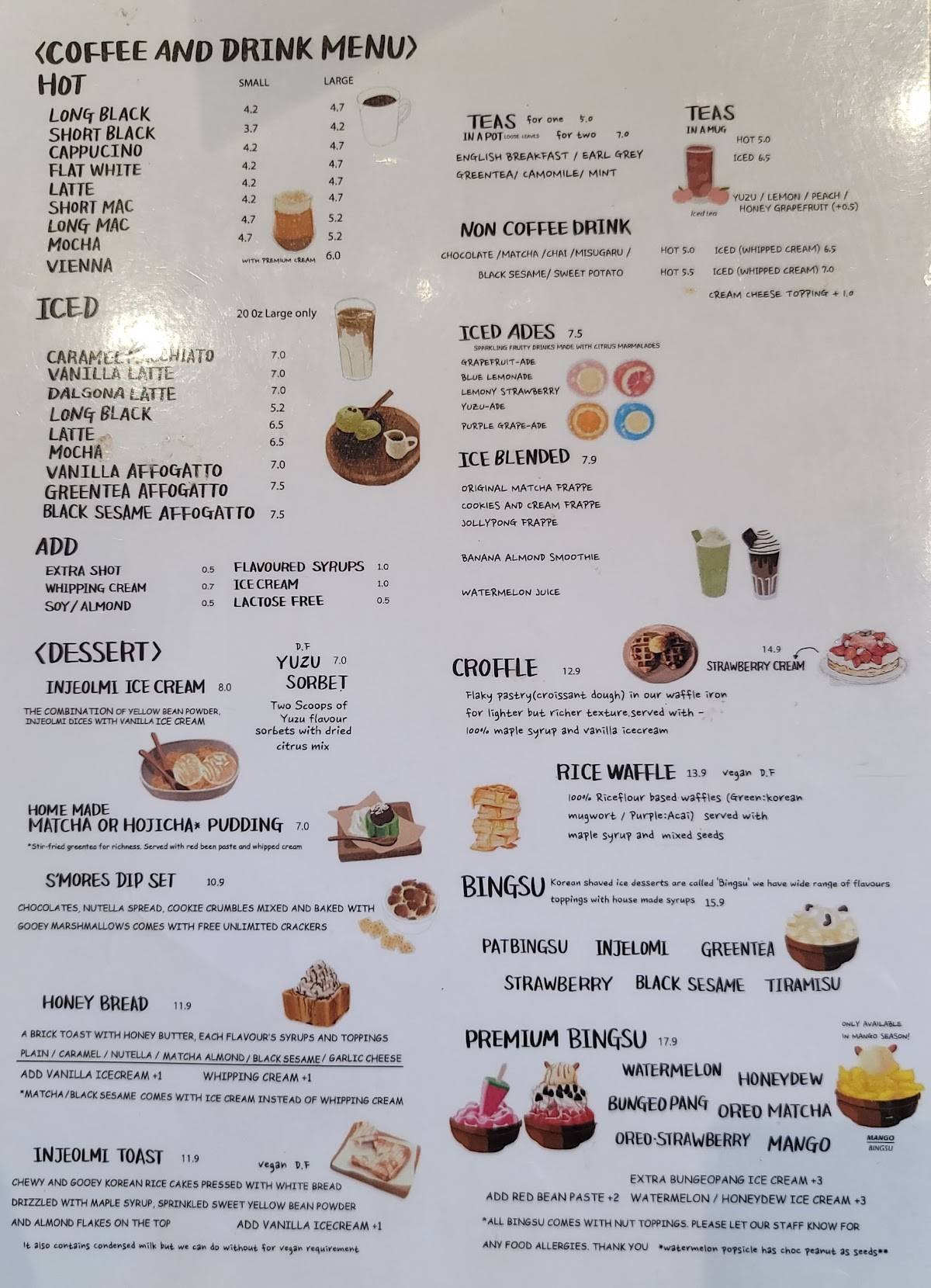 Menu at Brown Spoon Victoria Park cafe, Victoria Park