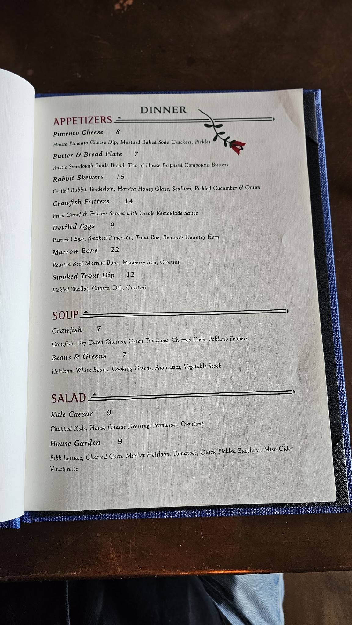 Menu at Bruno's Spotted Hare steakhouse, Barboursville