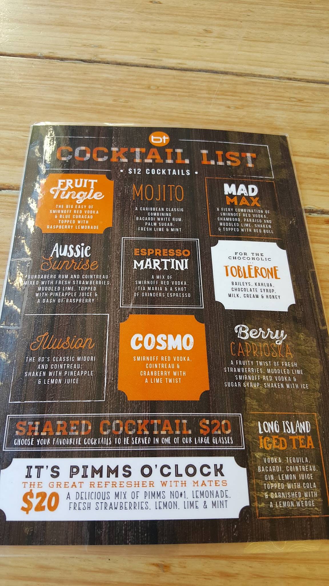 Menu at Burleigh Town Hotel pub & bar, Burleigh Heads, Tsipura Dr
