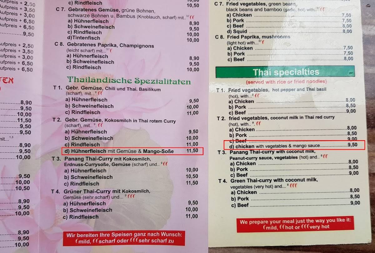Speisekarte von Asian Wok restaurant, Butzbach