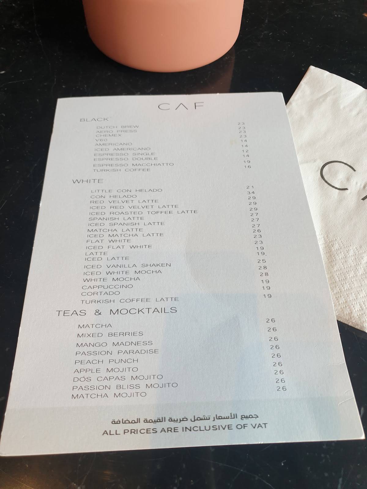 Menu at LAVISH cafe & Art Gallery, Dubai