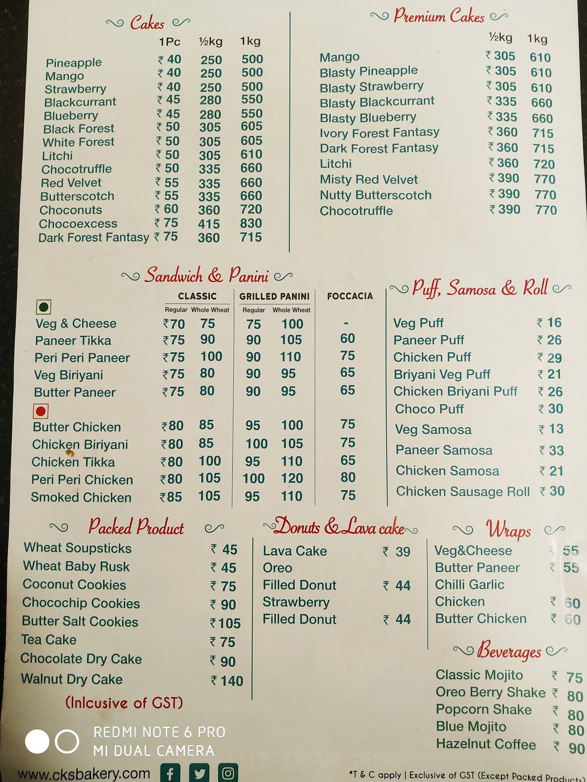Menu at CK's Bakery Ecity 2 - House of Cakes, Bengaluru