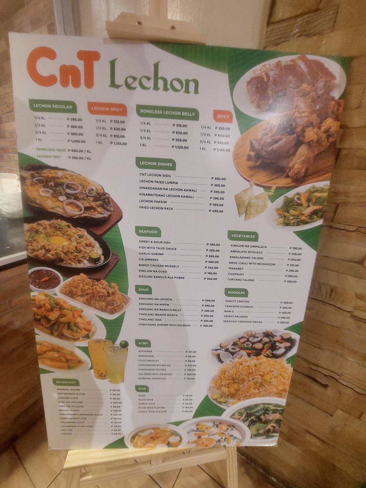 Menu at CNT Lechon - SM Cebu Across restaurant, Cebu City, 8W59+W36