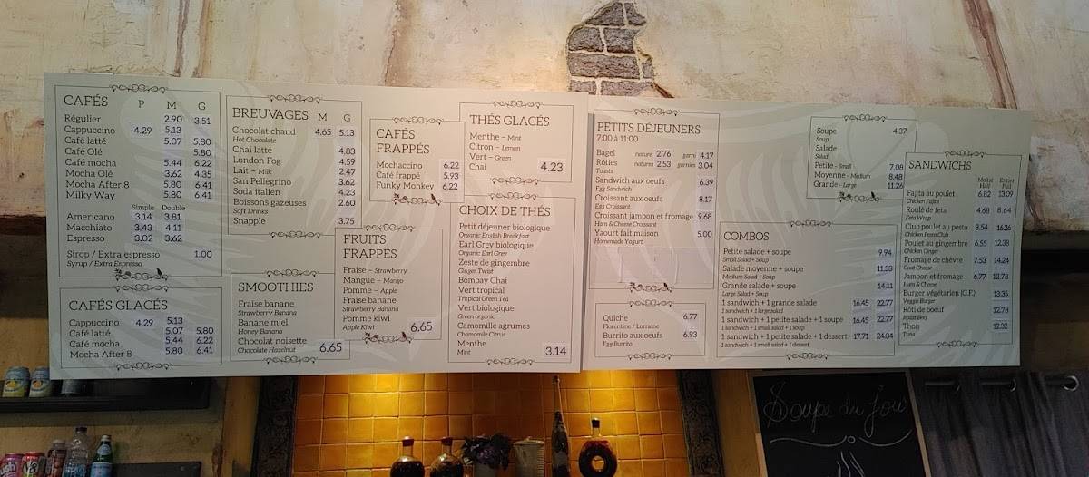 Menu at Café Castel - Déjeuner Diner - Sandwiches Salads - Smoothies ...